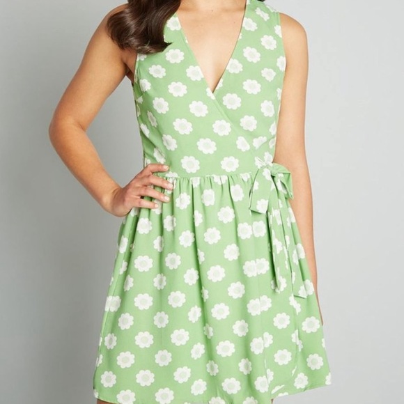 Modcloth | Dresses | Modcloth Midi Wrap Dress In A Mint Green White ...